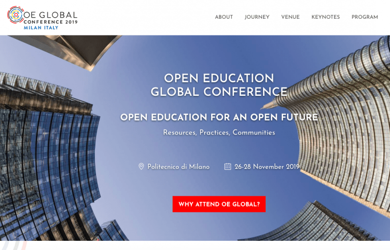 OERinfo bei der Konferenz OE Global 2019 in Mailand